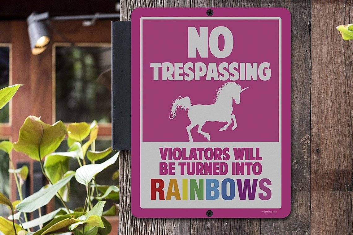 Unicorn Wall Decor No Trespassing Signs Violators Will Be | Etsy