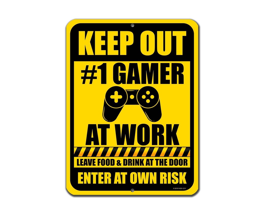 Honey Dew Gifts Funny Signs Keep Out Gamer at Work 9 inch by - Etsy.de