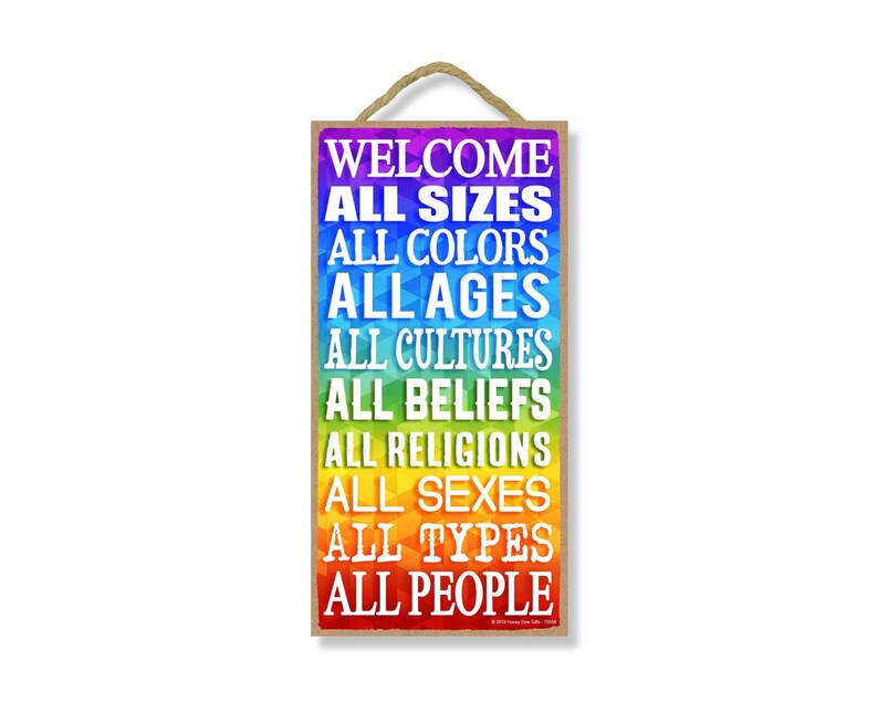 Welcome All People 5 X 10 Inch Hanging Signs Wall Art - Etsy