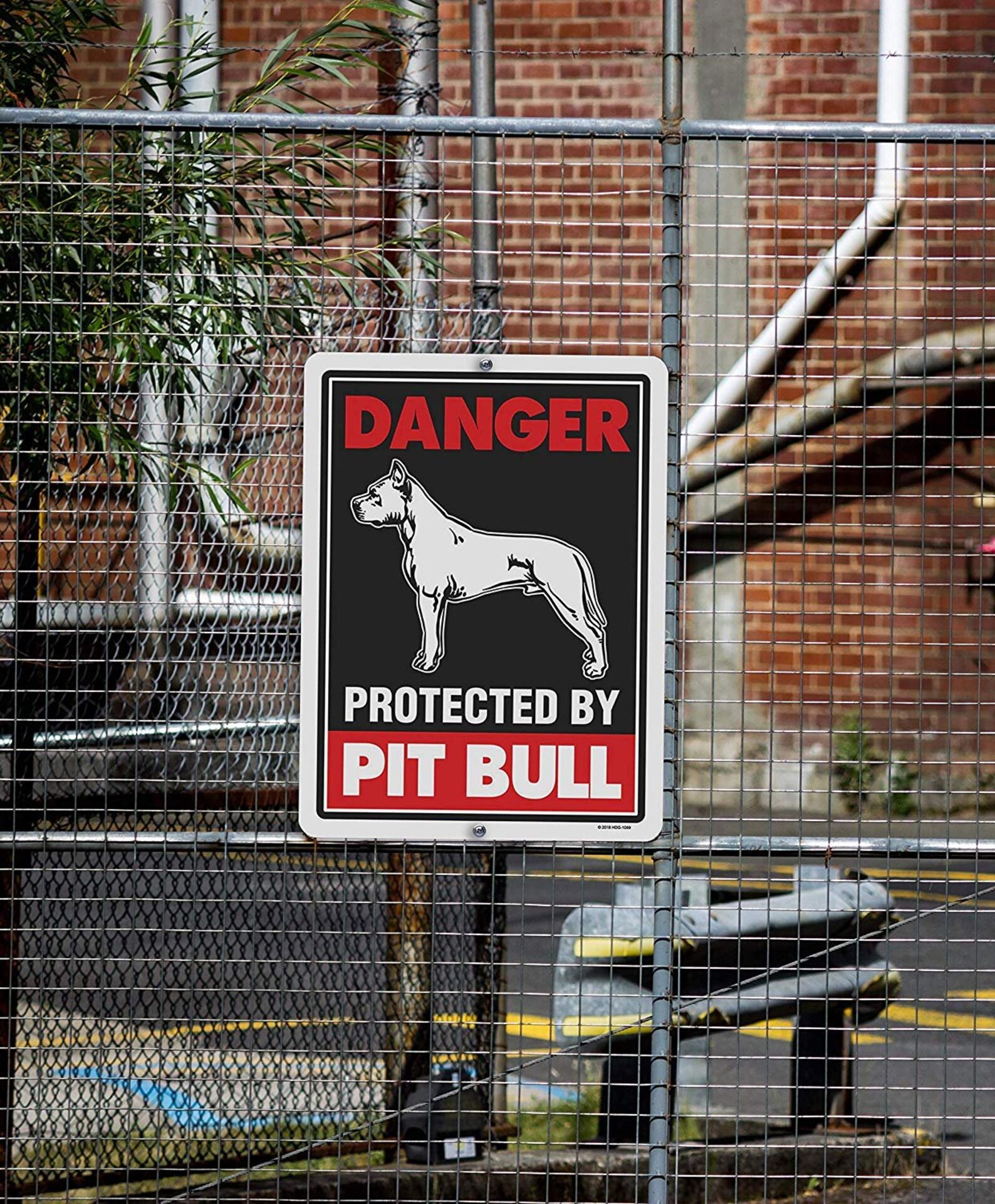 Pitbull Sign Danger Protected by Pit Bull 9 x 12 Inch Beware | Etsy