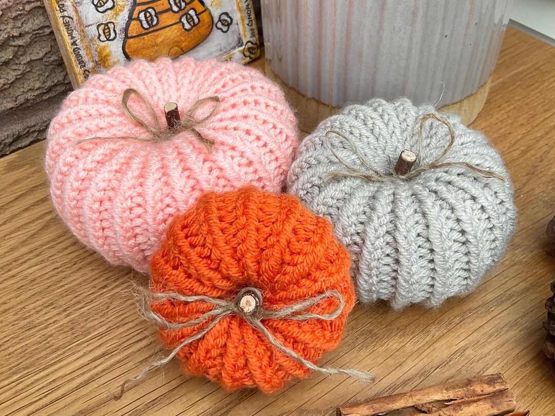 Chunky Pumpkin, Digital Knitting Pattern, Tiered Tray Decor, Fall Decor ...