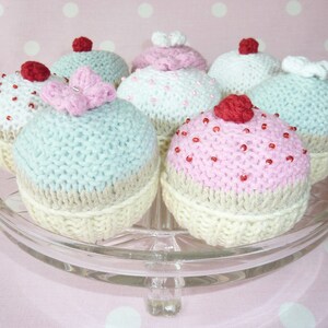 Cupcake Knitting Pattern, Digital Download, Tiered Tray Decor, Knitted ...