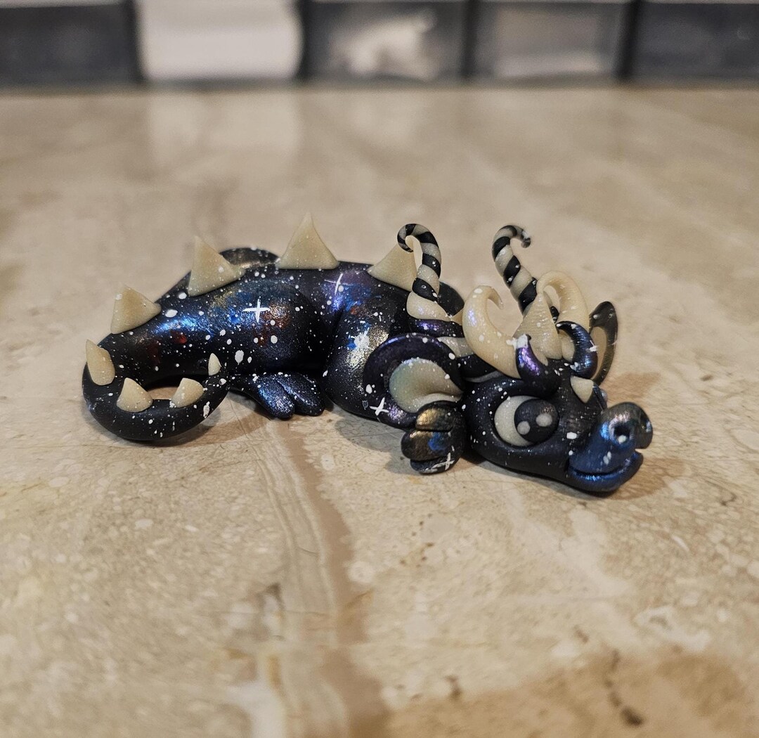 Galaxy Dragon Figurine, Handmade Dragon Sculpture, Space Dragon Statue ...