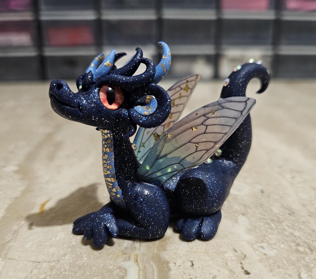 Handmade Dragon Sculpture Made With Swarovski Crystals, Gold Leaf and ...