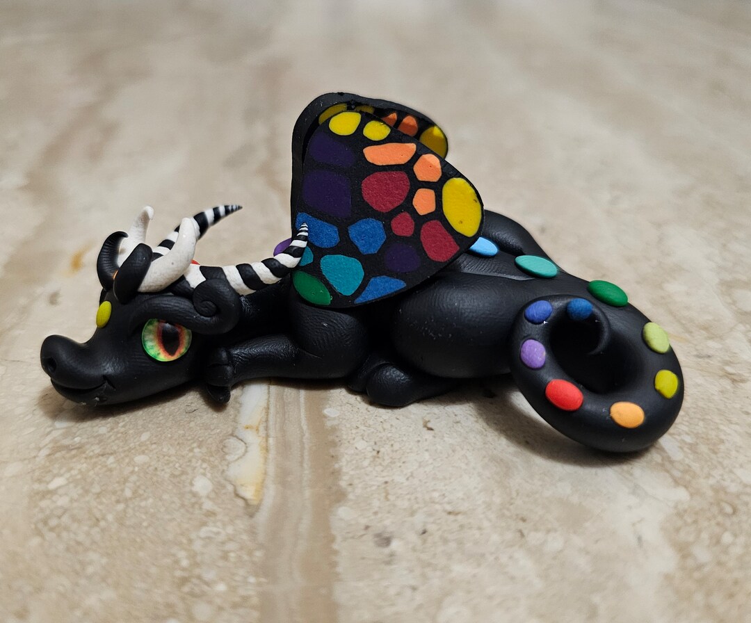 Butterfly Dragon Figurine, Spring Dragon Sculpture, Handmade Dragon ...