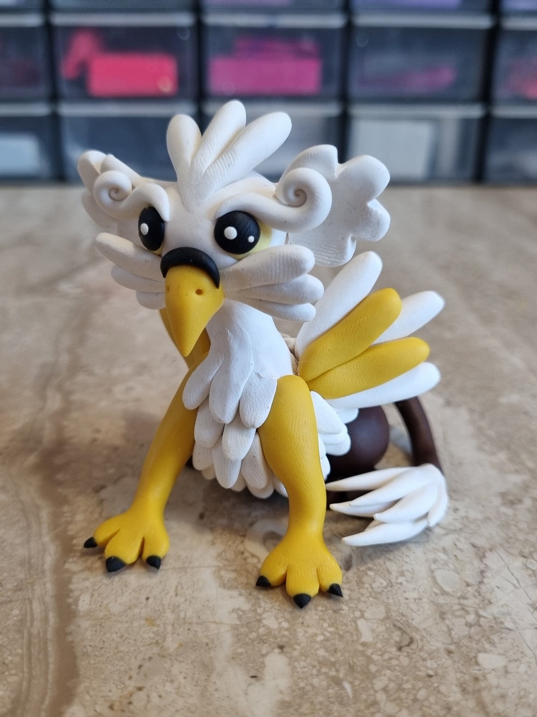 Griffin Figurine, Handmade Griffon Sculpture, Miniature Griff Figure ...