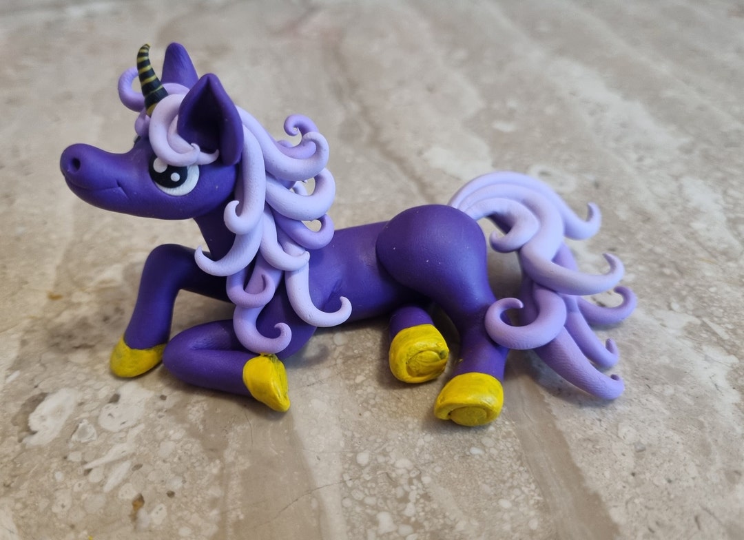 Purple Pony Figurine, Collectible Ponies Figure, Handmade Horse Statue ...