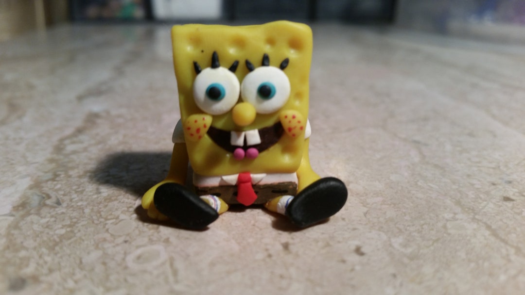 Spongebob Figurine Handmade Using Polymer Clay, Christmas Gift Idea - Etsy