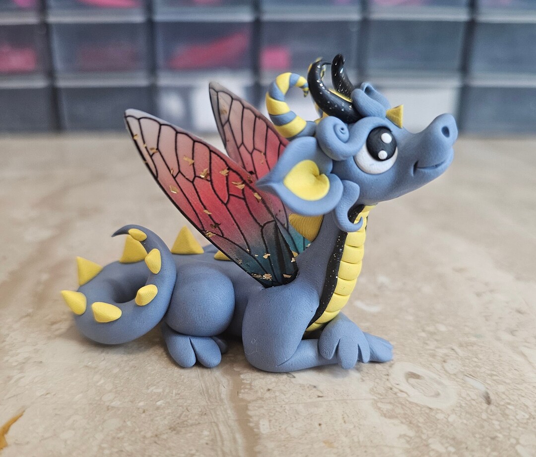 Fairy Dragon Figurine, Handmade Dragon Sculpture, Miniature Dragon ...