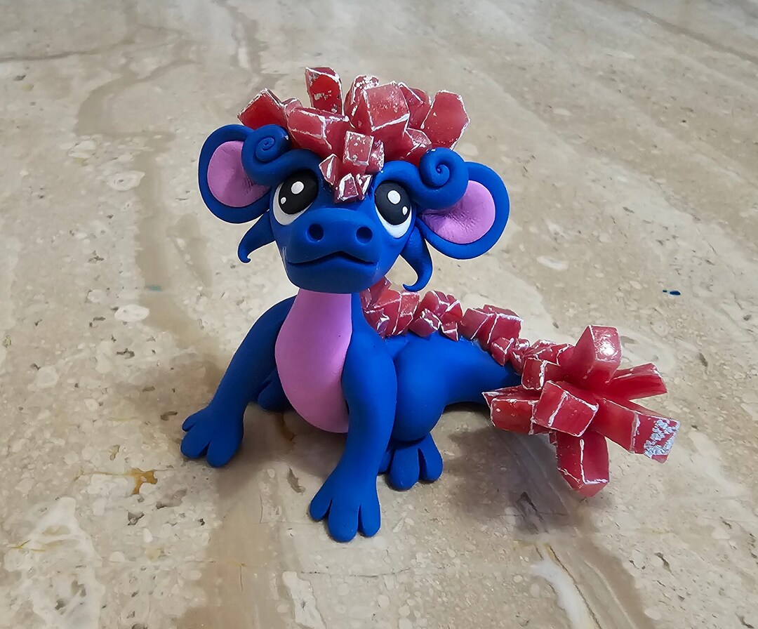 Ruby Crystal Dragon Figurine, Miniature Dragon Figure, Handmade Dragon ...