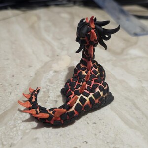 Magma Dragon Figurine, Polymer Clay Dragon Sculpture, Lava Dragon ...