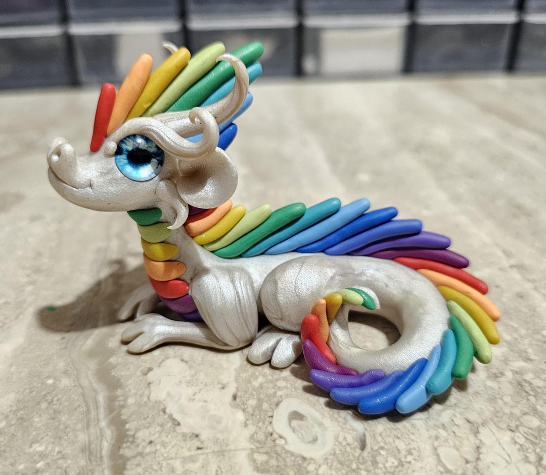 LGBTQ Dragon Figurine, Rainbow Dragon Sculpture, Miniature Dragon ...