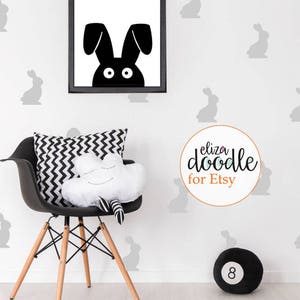 Rabbit Wall Stickers / Decal White / Bunny Rabbits Nursery / - Etsy UK