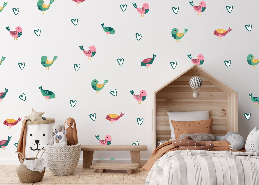Vintage Style Bird Wall Decals: Removable Nursery Decor - Etsy