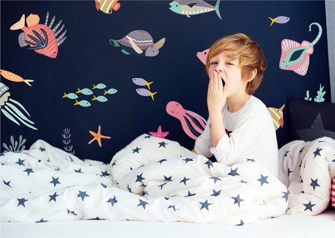 Ocean Wall Stickers: 54 Sea Life Decals, Nursery Mural - Etsy UK