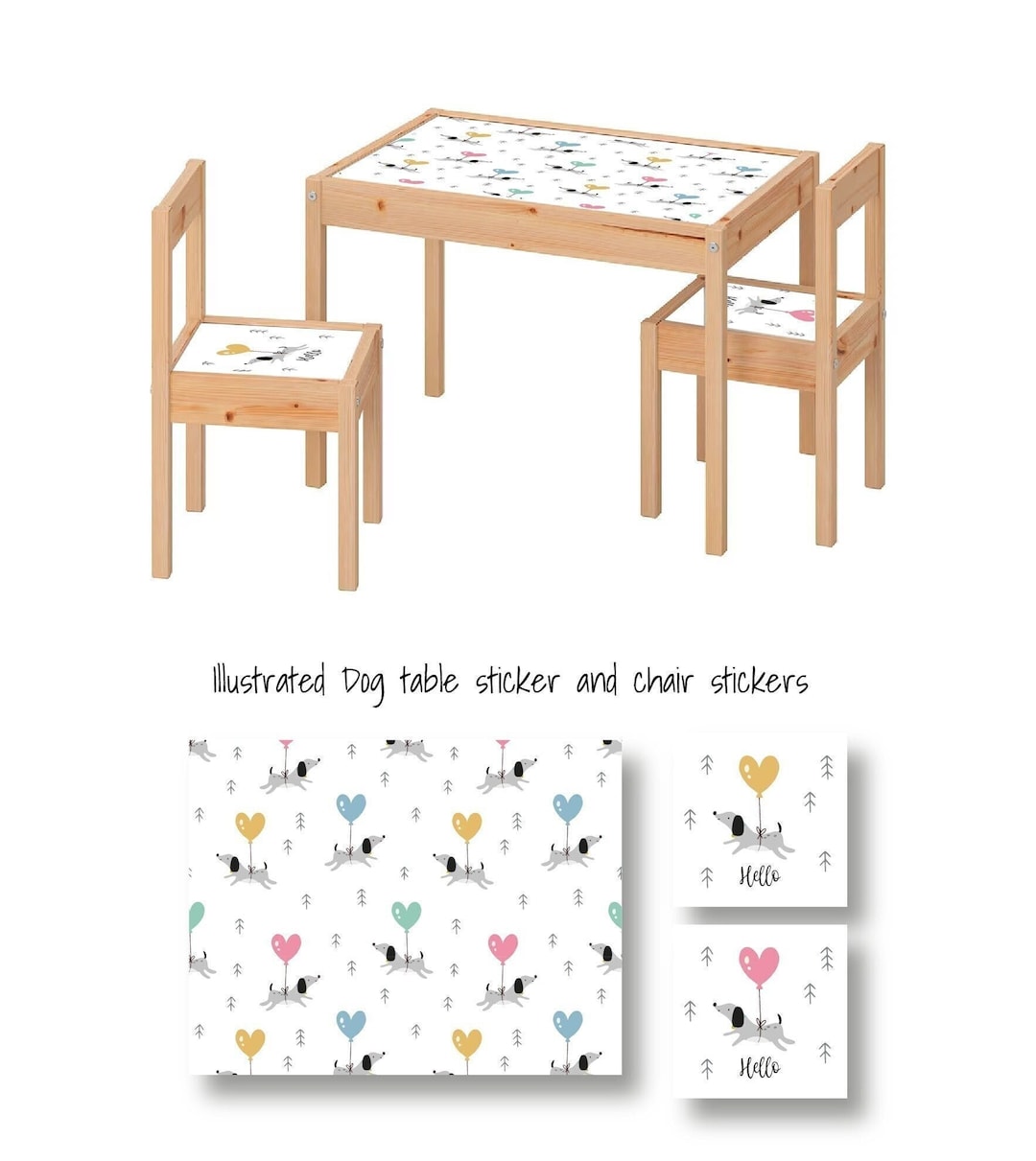 Stickers for IKEA Latt Decals for Latt Table and Chairs Cute Table ...