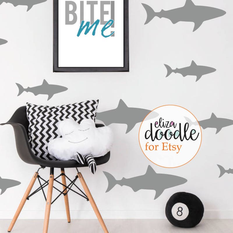 Shark Wall Sticker - Etsy