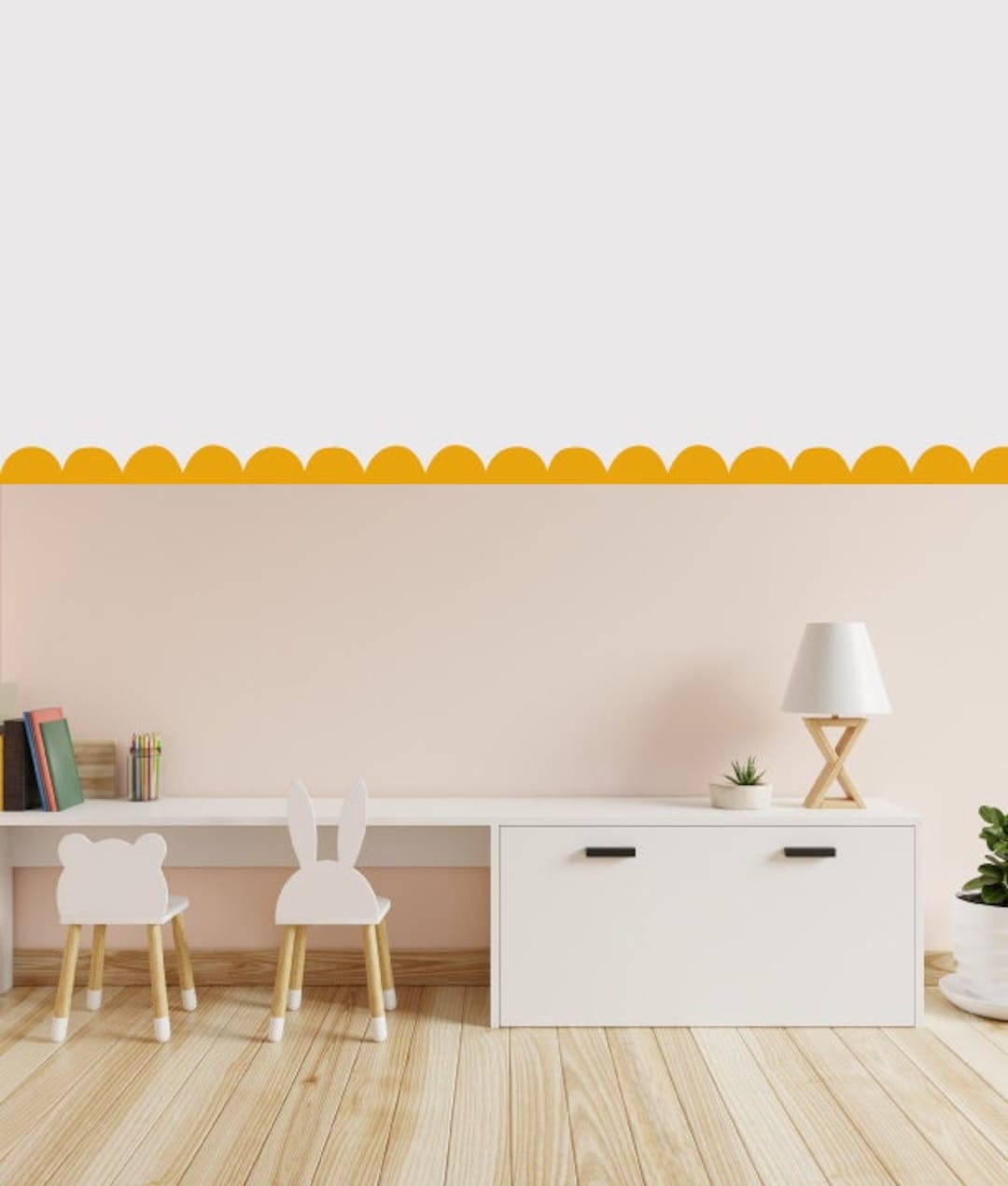 Scallop Wall Decals: Peel & Stick Nursery Border - Etsy