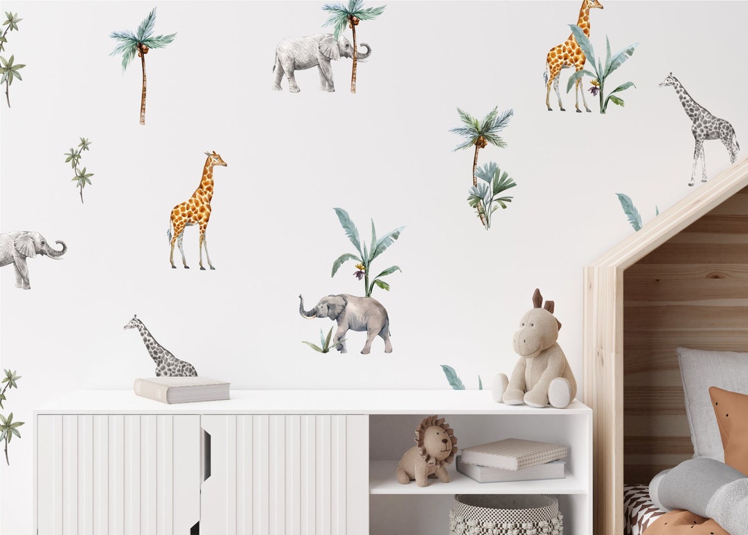 Animal Wall Decals for Nursery Safari Wall Stickers Alt. to Safari ...