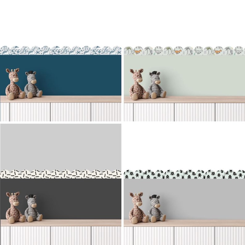 Floral Scallop Wall Stickers: Nursery Border Decor - Etsy