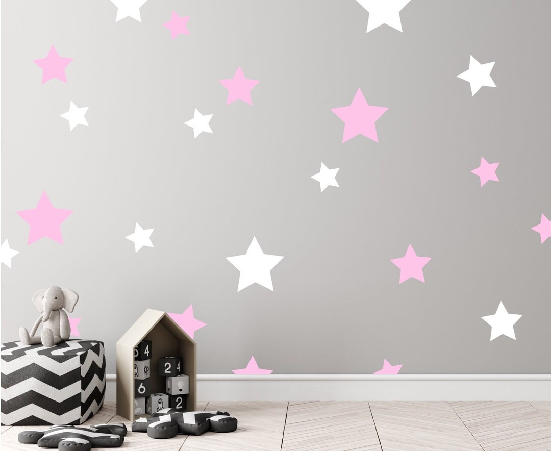 Two-tone Star Wall Decals: Nursery Decor Stickers - Etsy