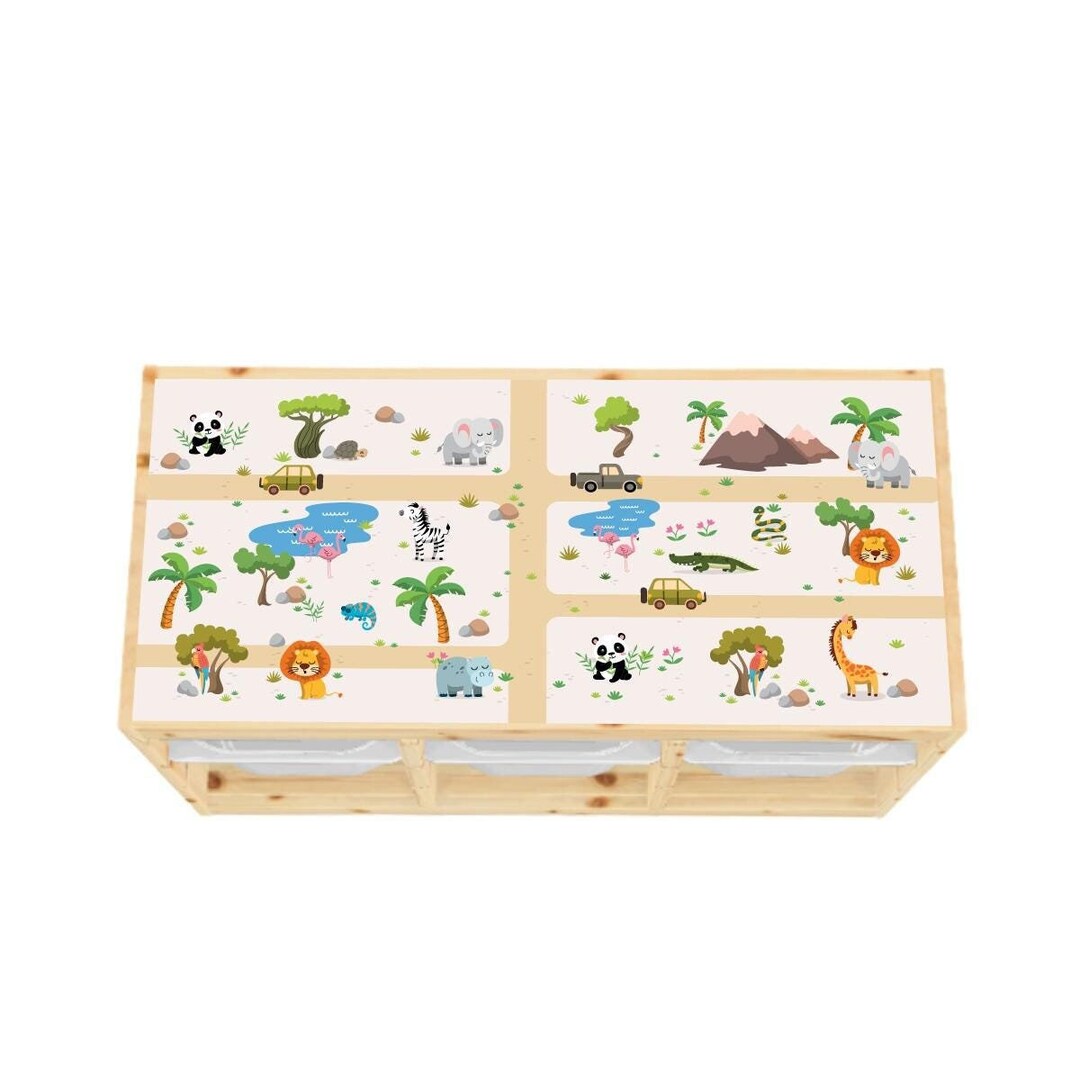 Storage Stickers, Storage Decals, Decals Trofast, Animal Trofast Decal ...