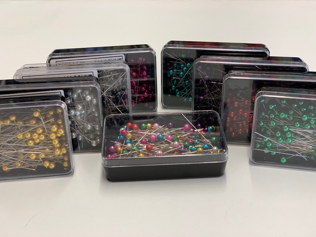 Dressmaking Craft Pearl Headed Pins – Assorted Colours A Box of 144 ...