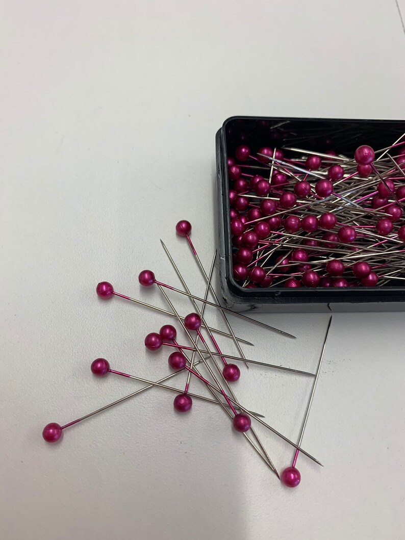 Dressmaking Craft Pearl Headed Pins Assorted Colours A Box - Etsy