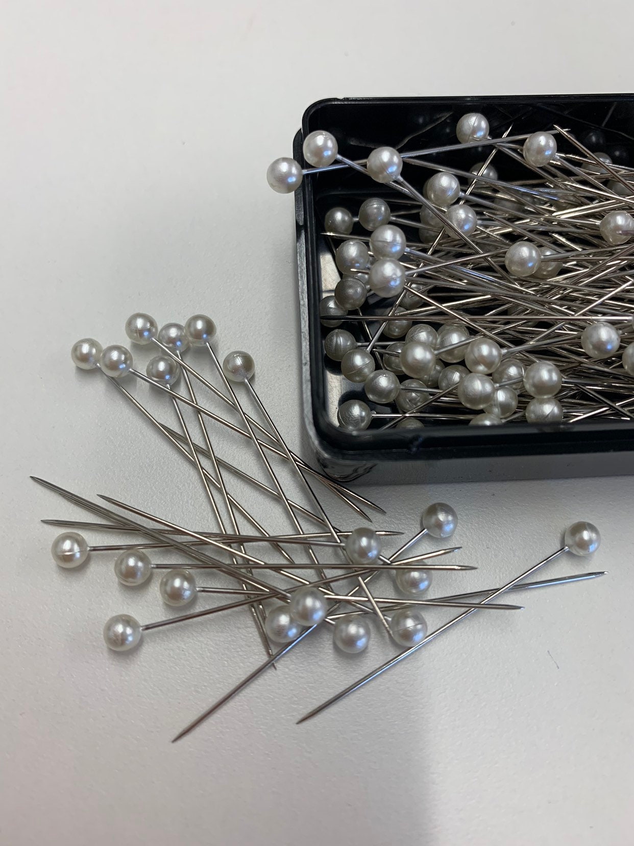 Dressmaking Craft Pearl Headed Pins Assorted Colours A Box - Etsy UK
