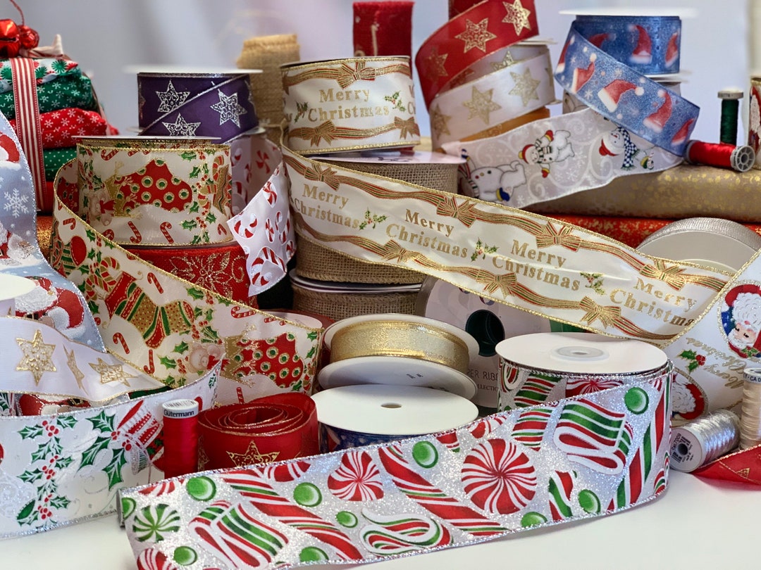 Wired Christmas Ribbon, Various Designs - Etsy