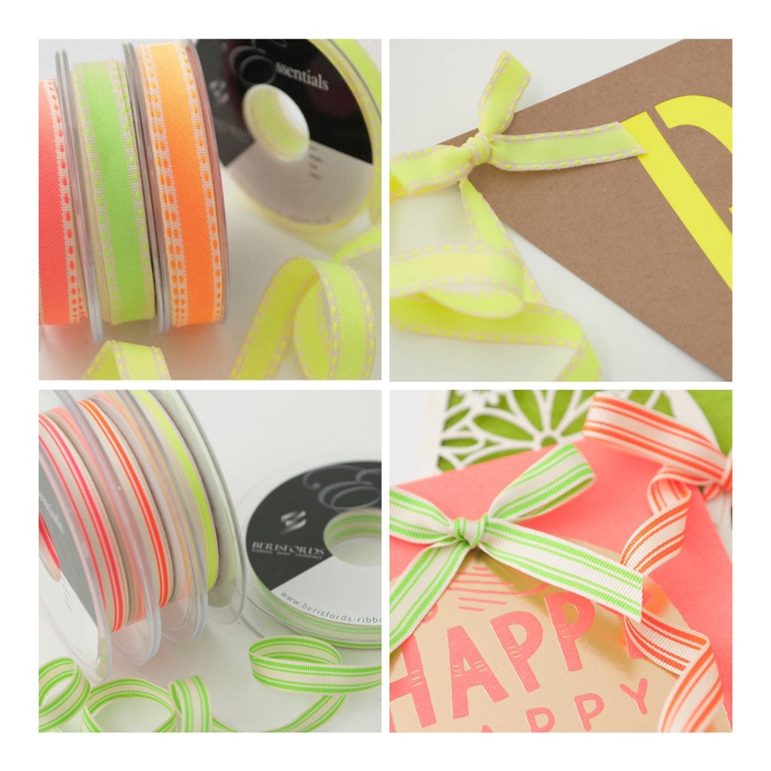 Various Neon Ribbon. Easter Ribbon. Embossed Ribbon. - Etsy