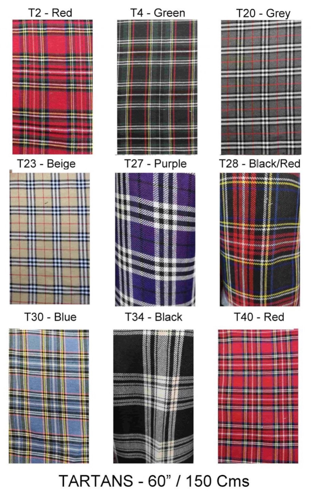 Tartan, Plaid 100% Polyester Fabric - Etsy