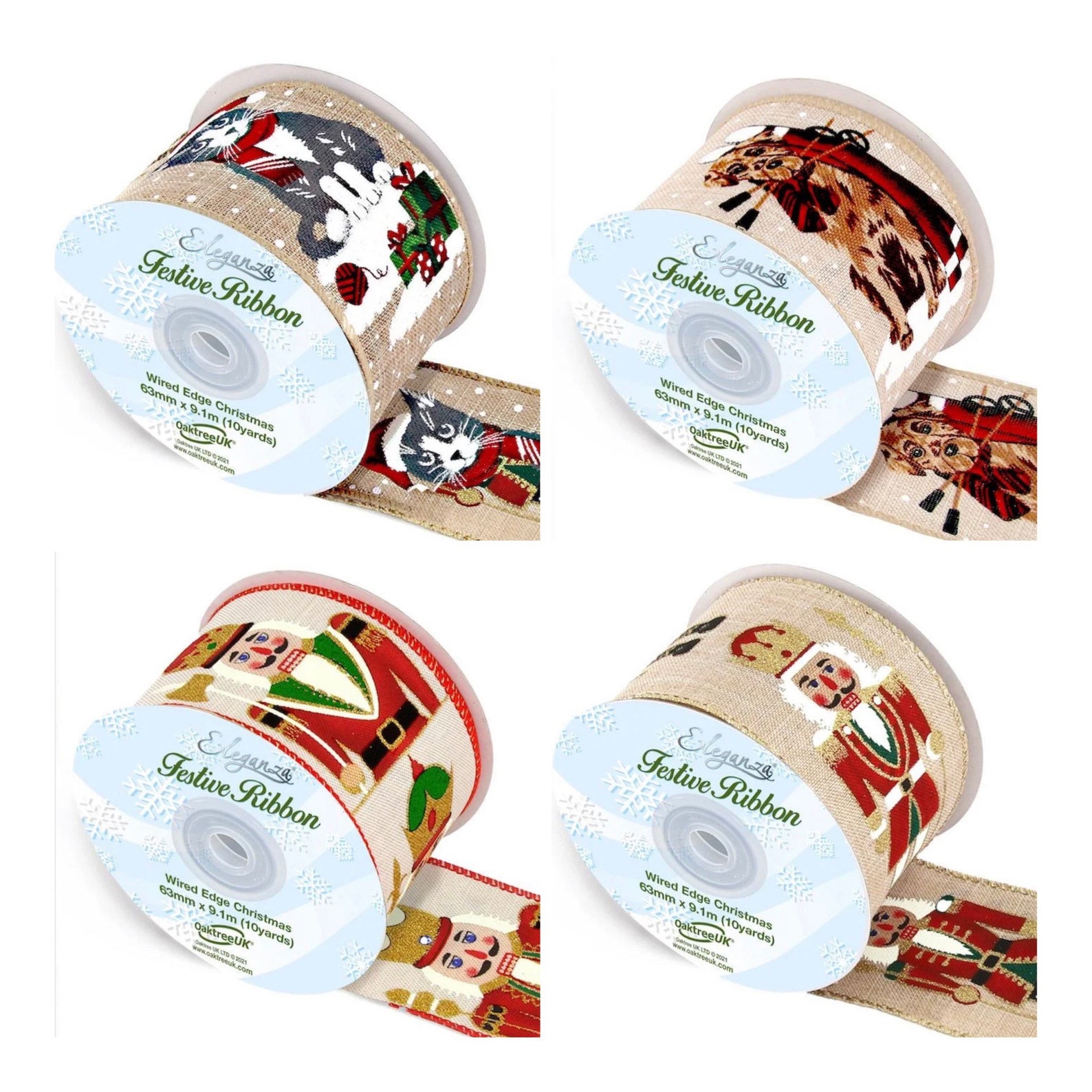 Wired Christmas Ribbon, Various Designs - Etsy