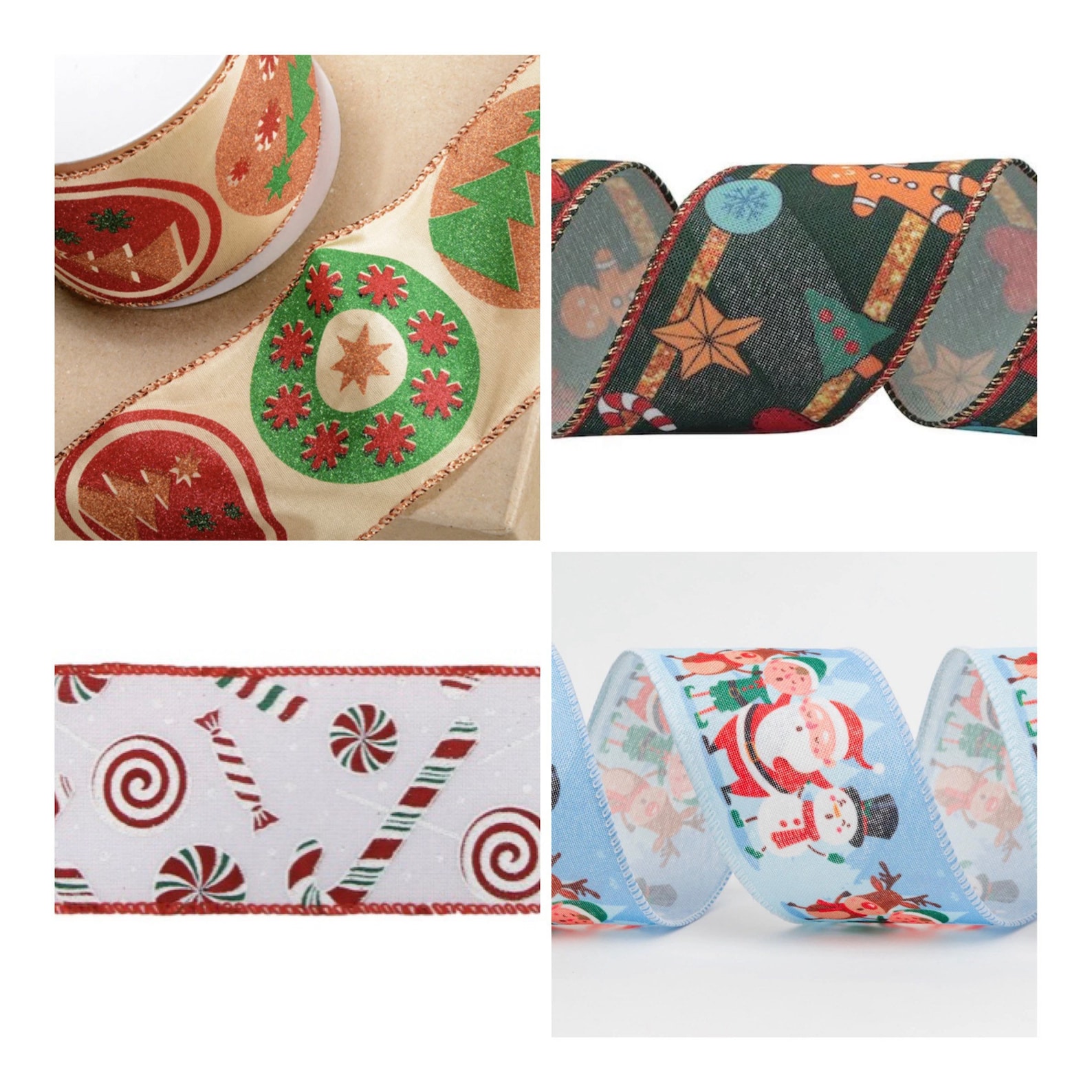 Wired Christmas Ribbon, Various Designs - Etsy