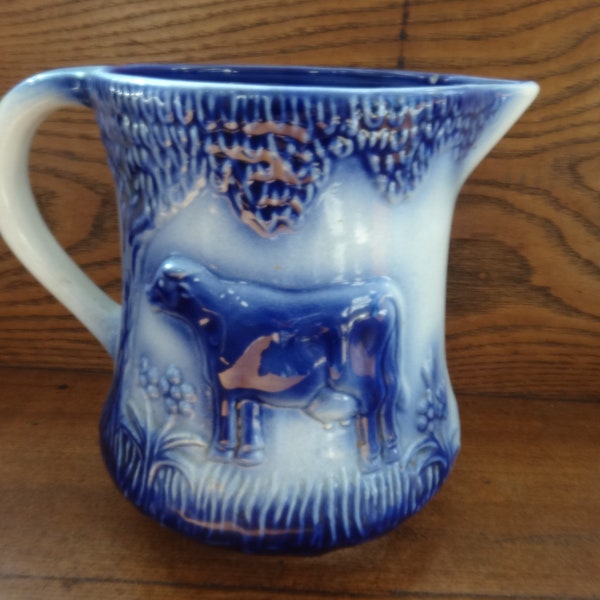 Antique Blue and Gray Salt Glaze Stoneware Pitcher - Etsy