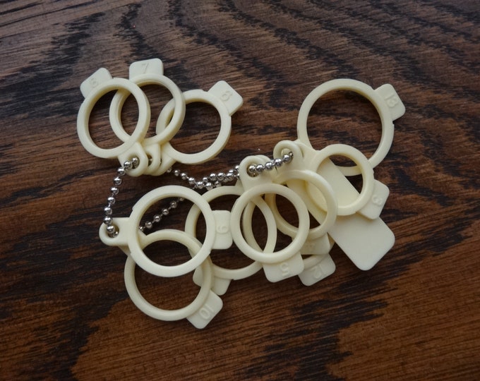 AVON CREAM COLOR Plastic Adult Ring Sizer Whole Sizes 3-13 (11 Pcs.) - Etsy