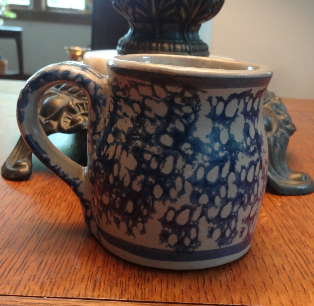 BBP 1990 Beaumont Brothers Pottery Gray Blue Salt Glaze Mug With Handle ...