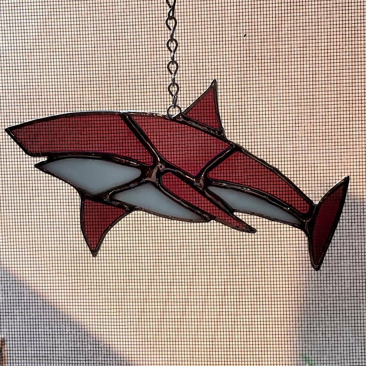 Stained Glass Great White Shark Color Customizable - Etsy