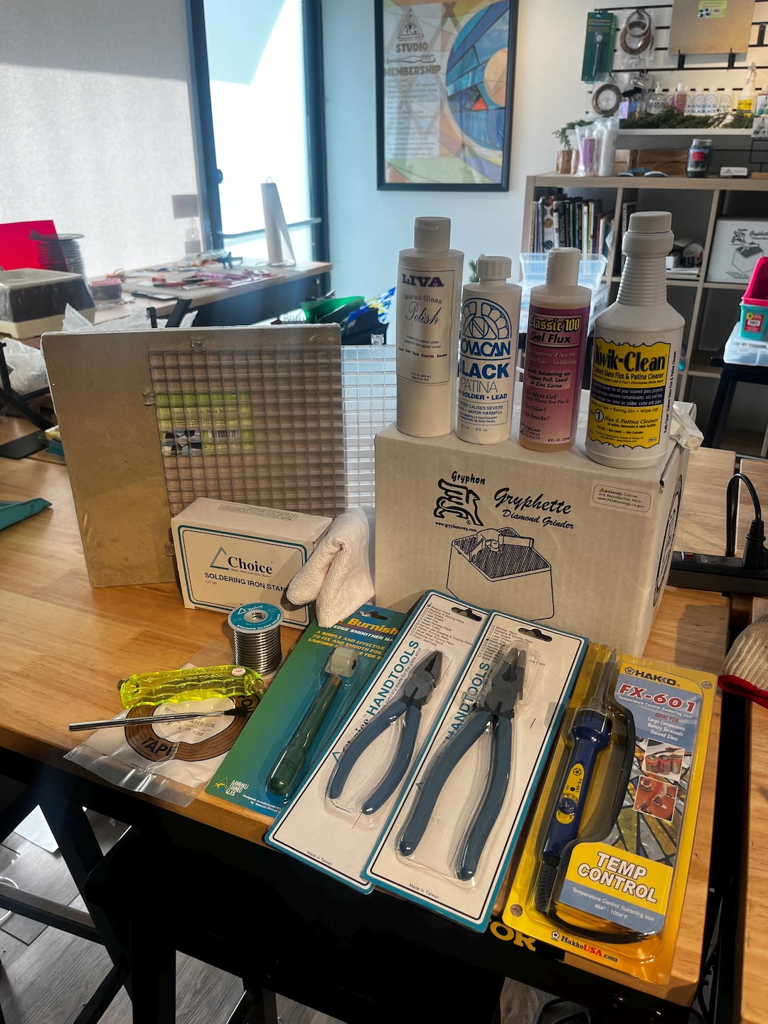 Free Shipping Beginner Deluxe Stained Glass Kit Bundle - Includes EVERYTHING You Need to Set up ...