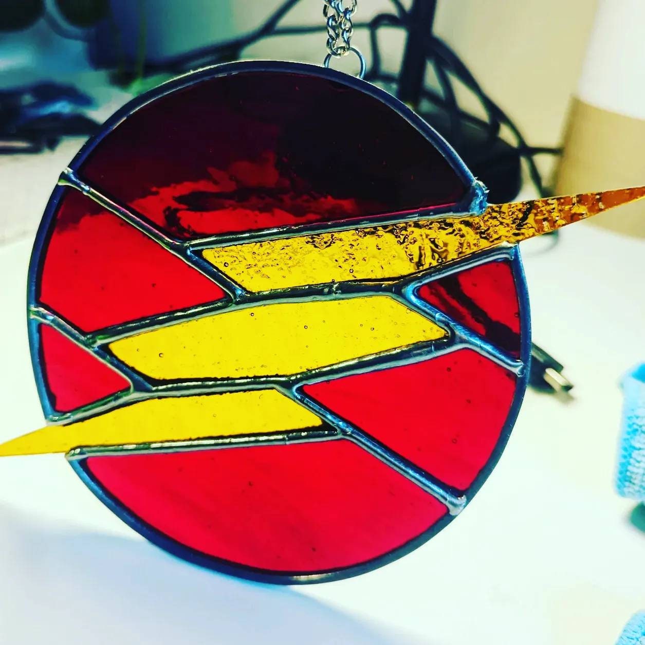 The Flash Logo DC Comics Stained Glass - Etsy