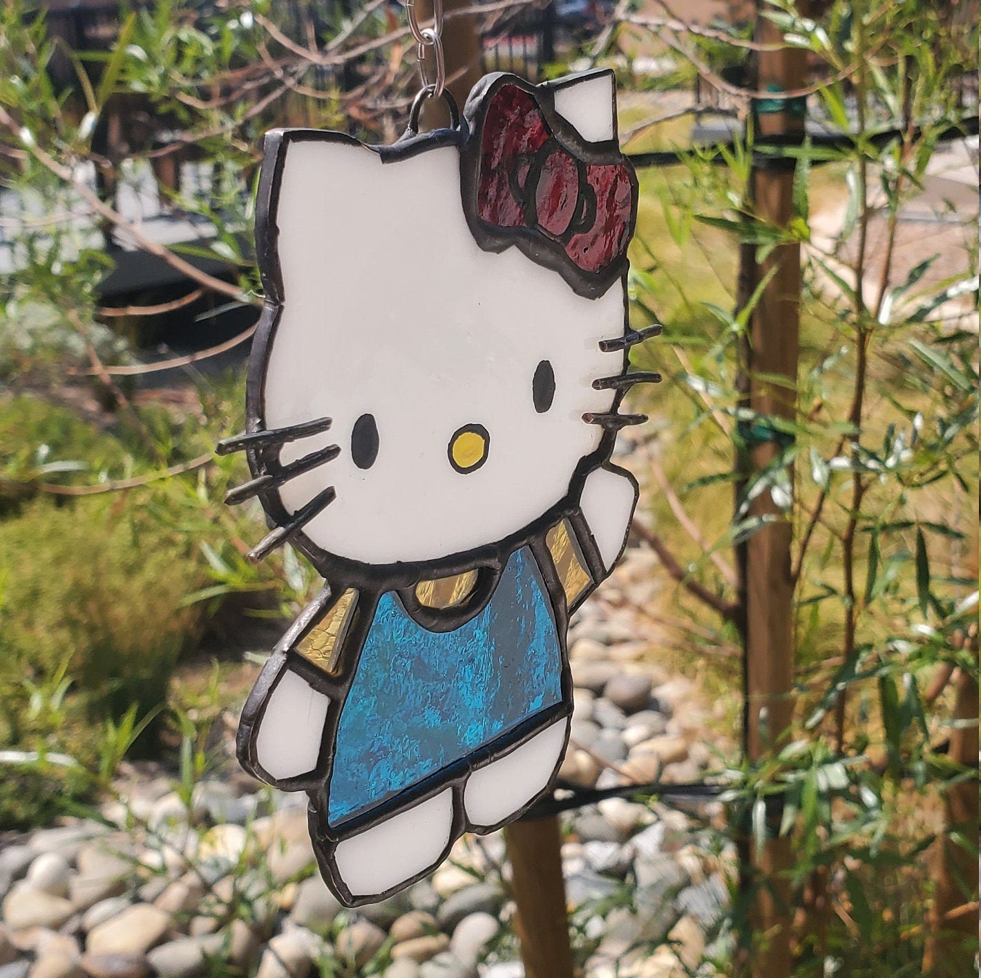 Hello Kitty Suncatcher Stained Glass Art - Etsy