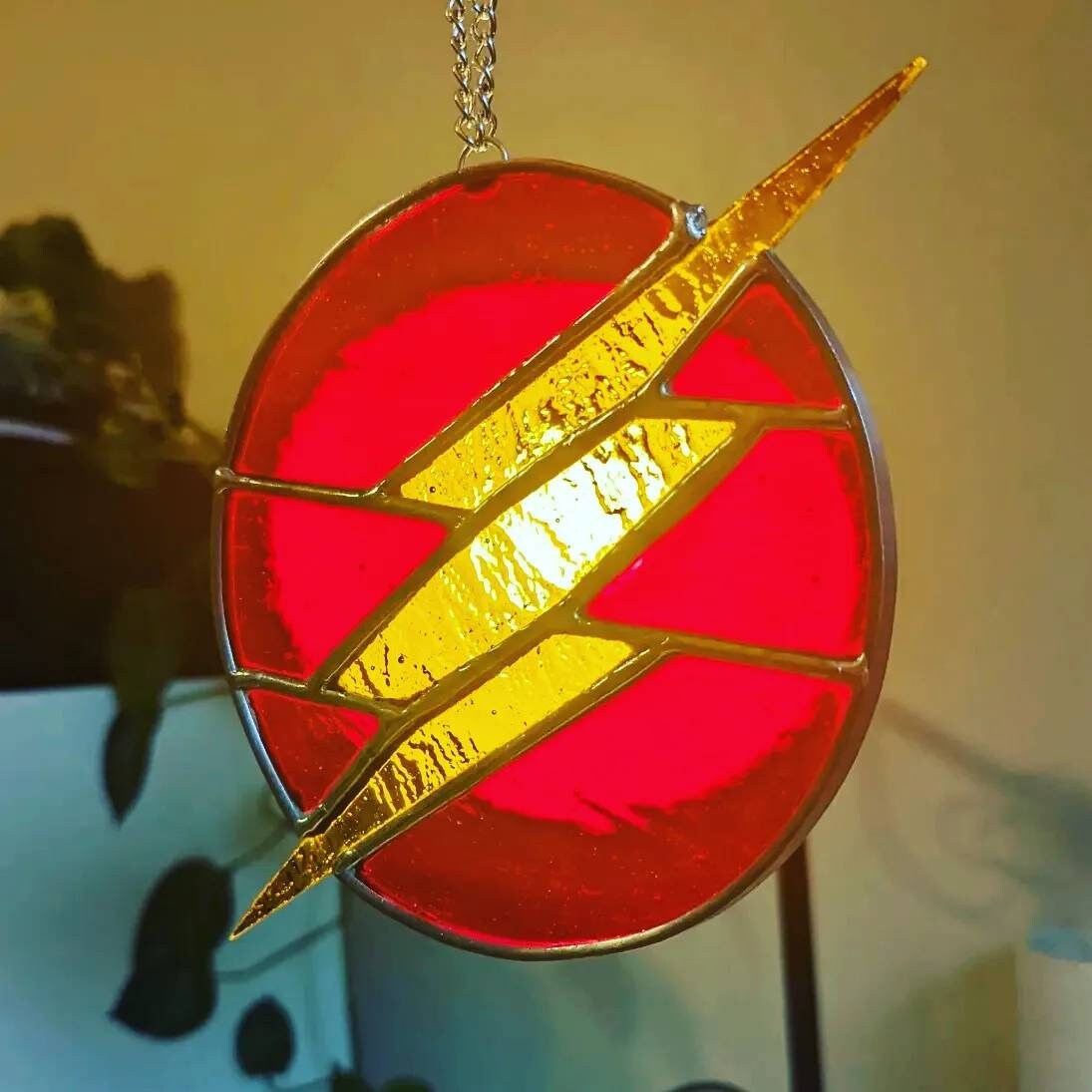 The Flash Logo DC Comics Stained Glass - Etsy