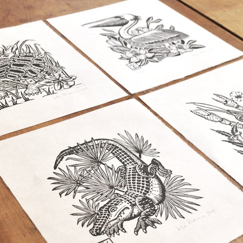 Dogwood Linocut Print | Etsy