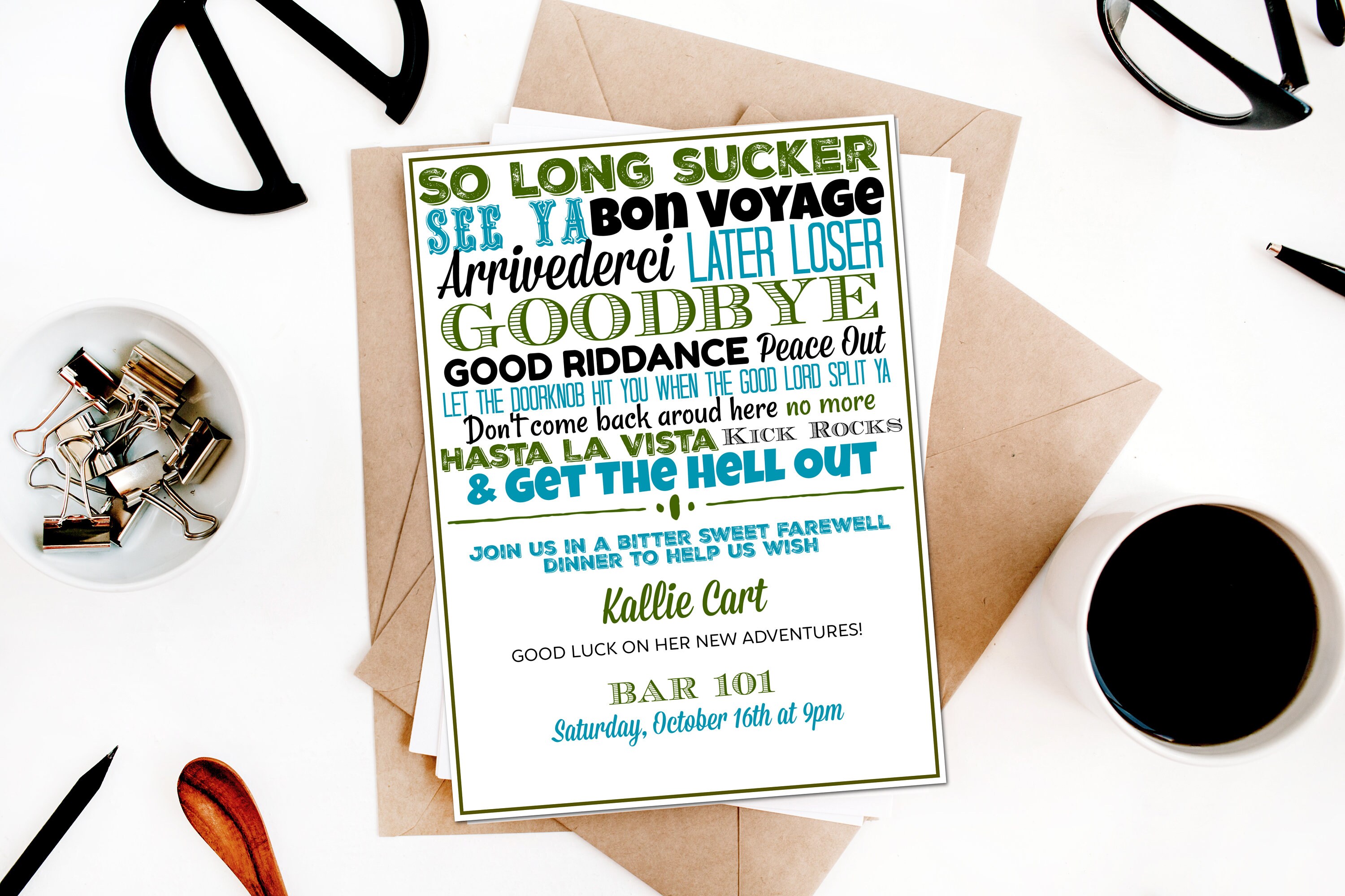 Invitation For Co Worker Fare Well