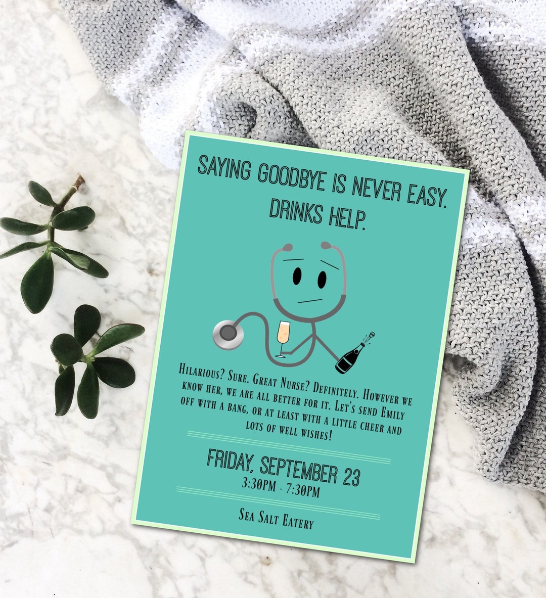 Goodbye Invitation Nurse Farewell Healthcare Friends - Etsy