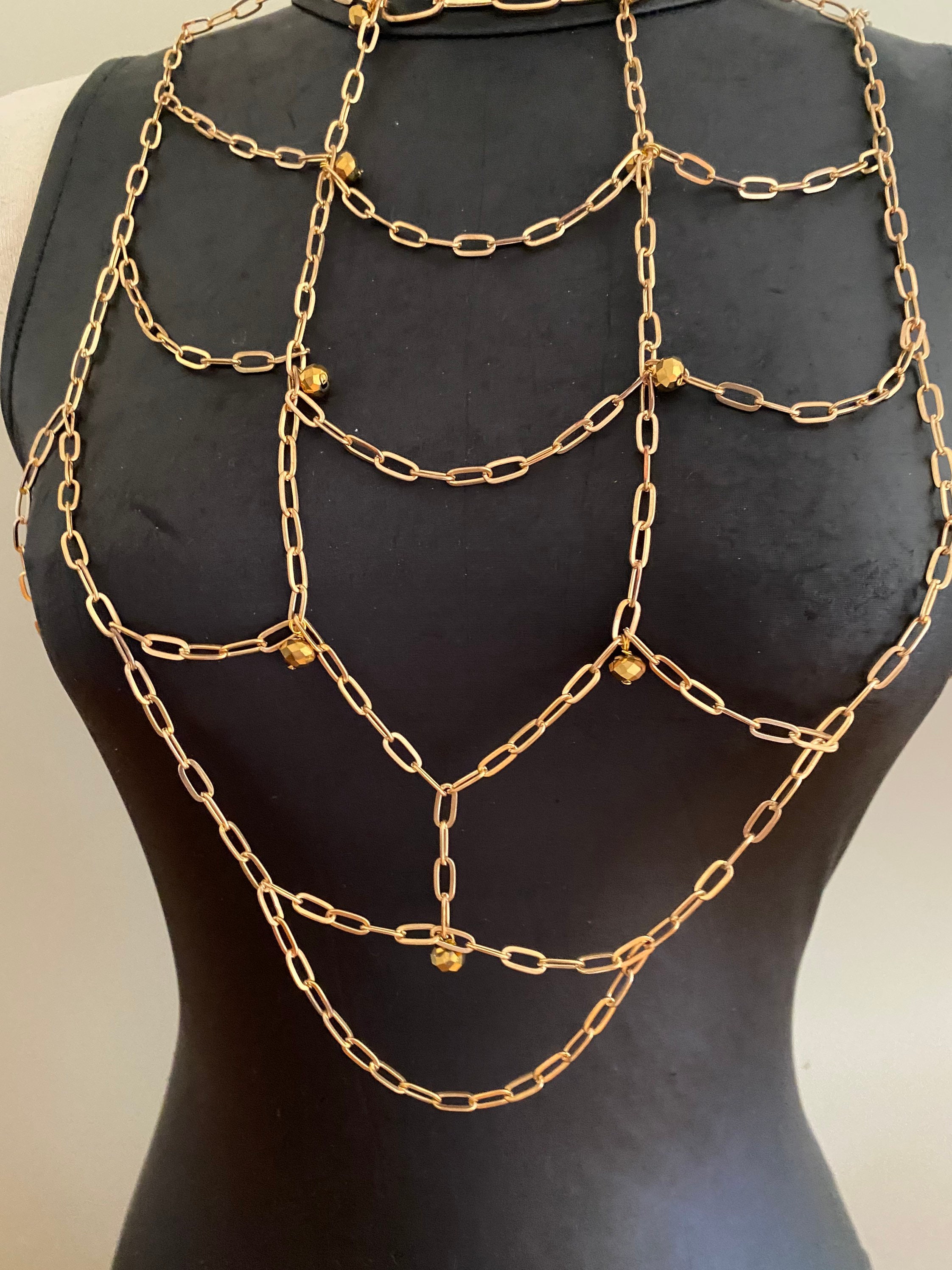 Gold Plated Body Chain Elegant Web Body Chain Gold Plated - Etsy