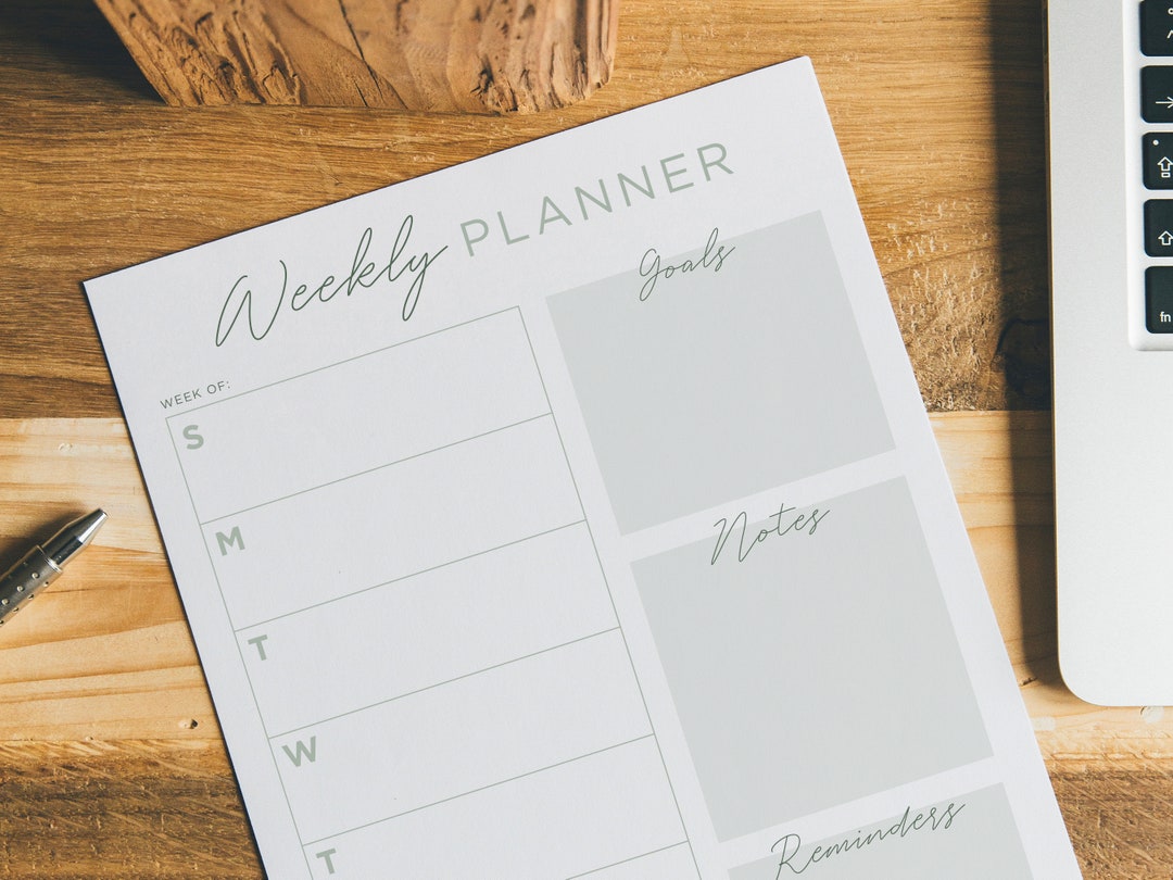 Weekly Planner Printable, 8.5x11, Planner Page Insert, Daily To-do List ...