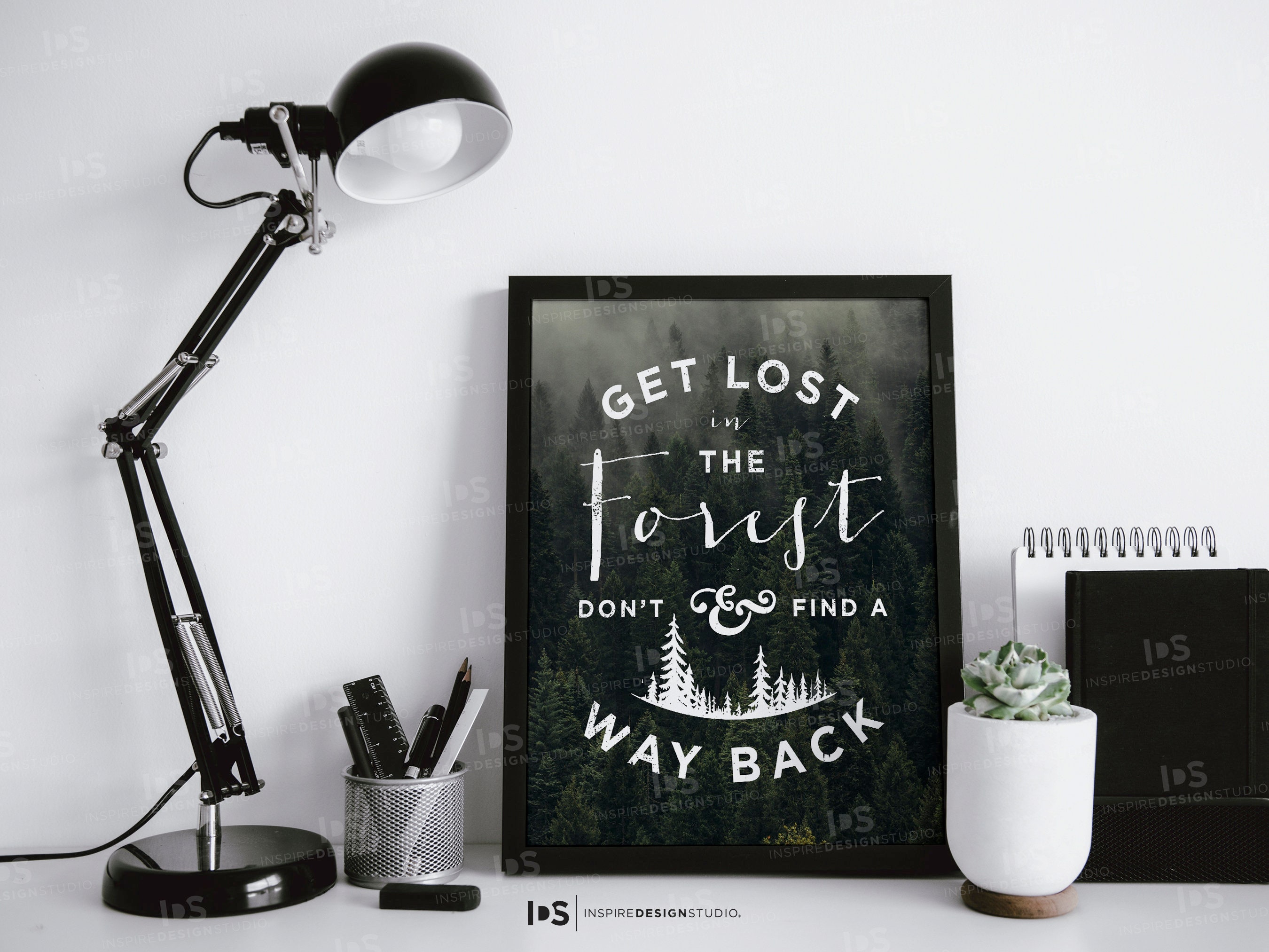 Get Lost in the Forest Printable, Tree and Woods Wall Art, Typography ...