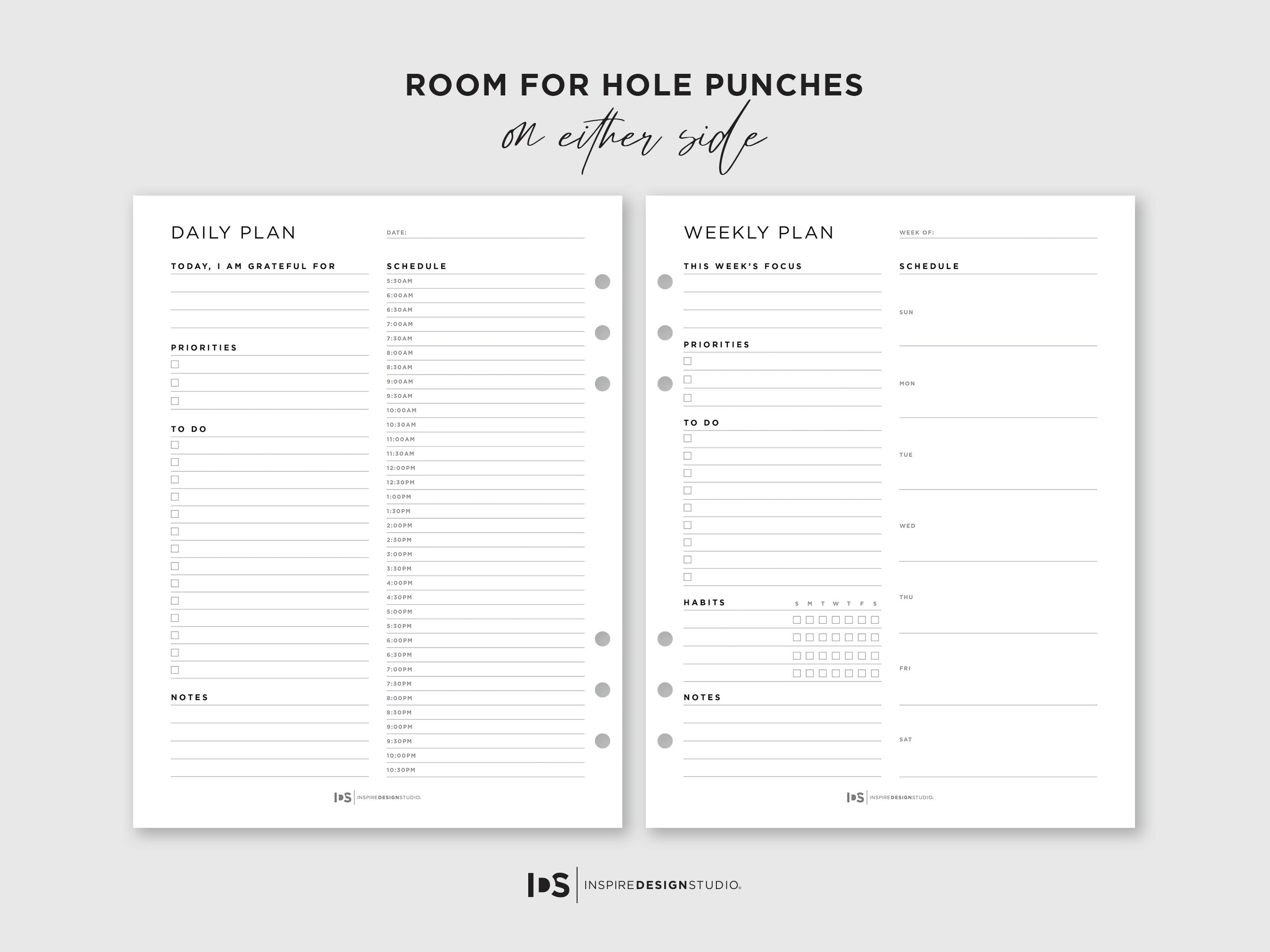 Daily Weekly Monthly Printable and Digital Planner Inserts - Etsy