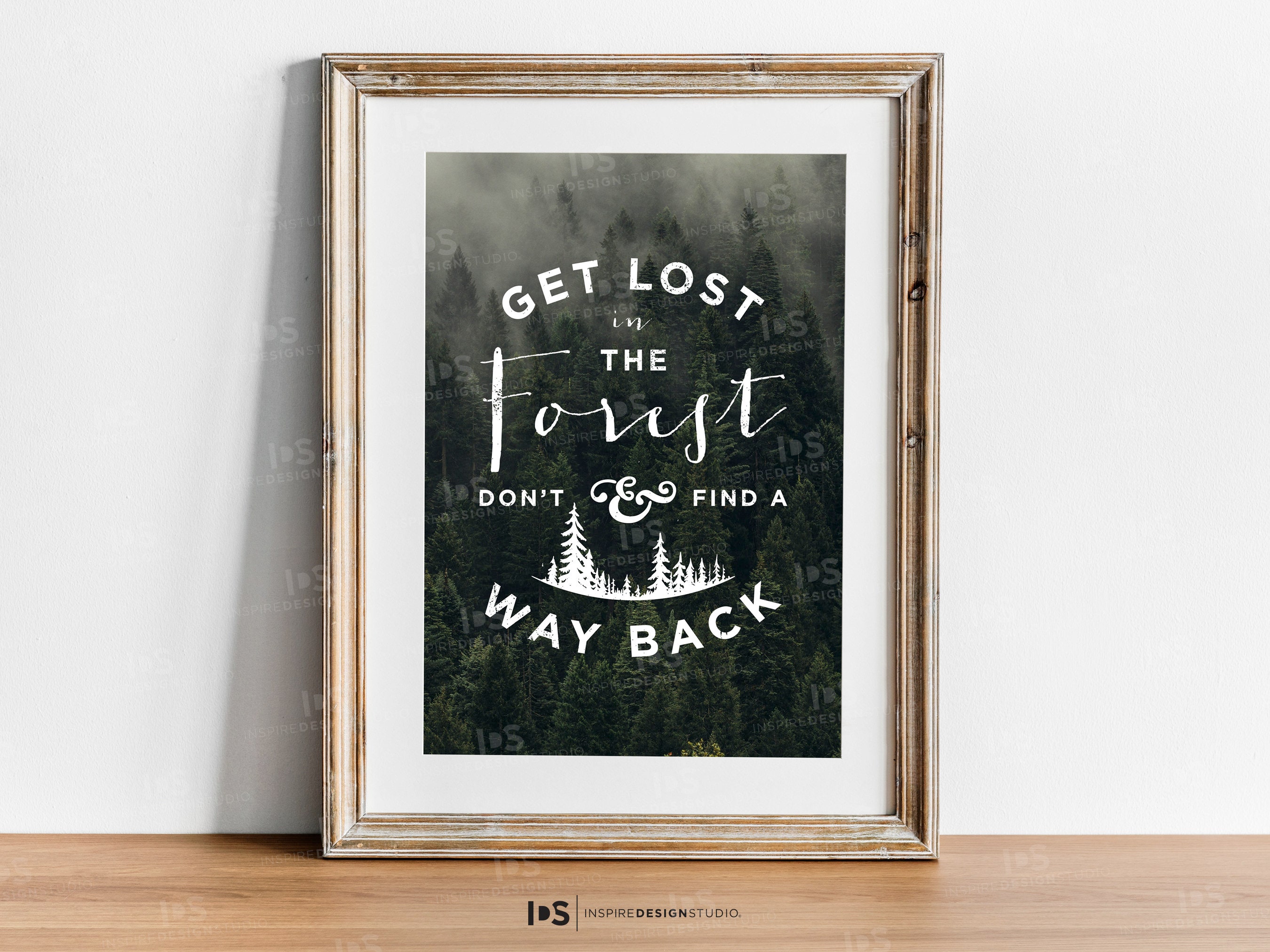 Get Lost in the Forest Printable, Tree and Woods Wall Art, Typography ...